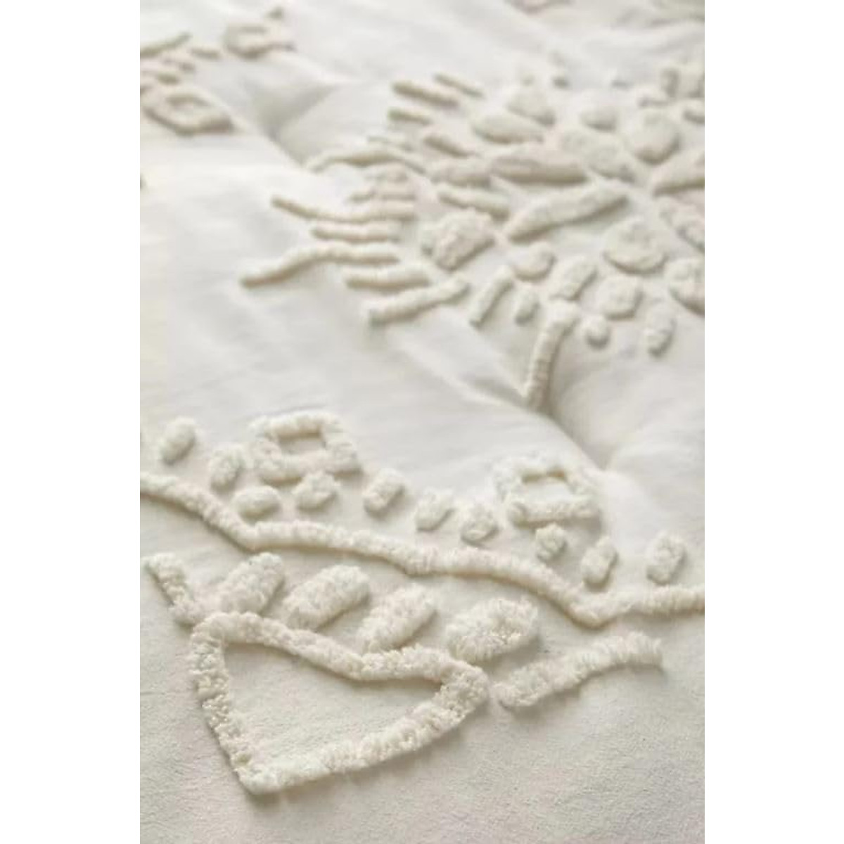 DecorAvenue 100% Cotton Hand Tufted Textured Duvet Cover Boho Bedding Comforter Cover Set of 3 Pieces with Corner Ties & Zip Closures (California King 98" x 104" Inches, Pattern 4)