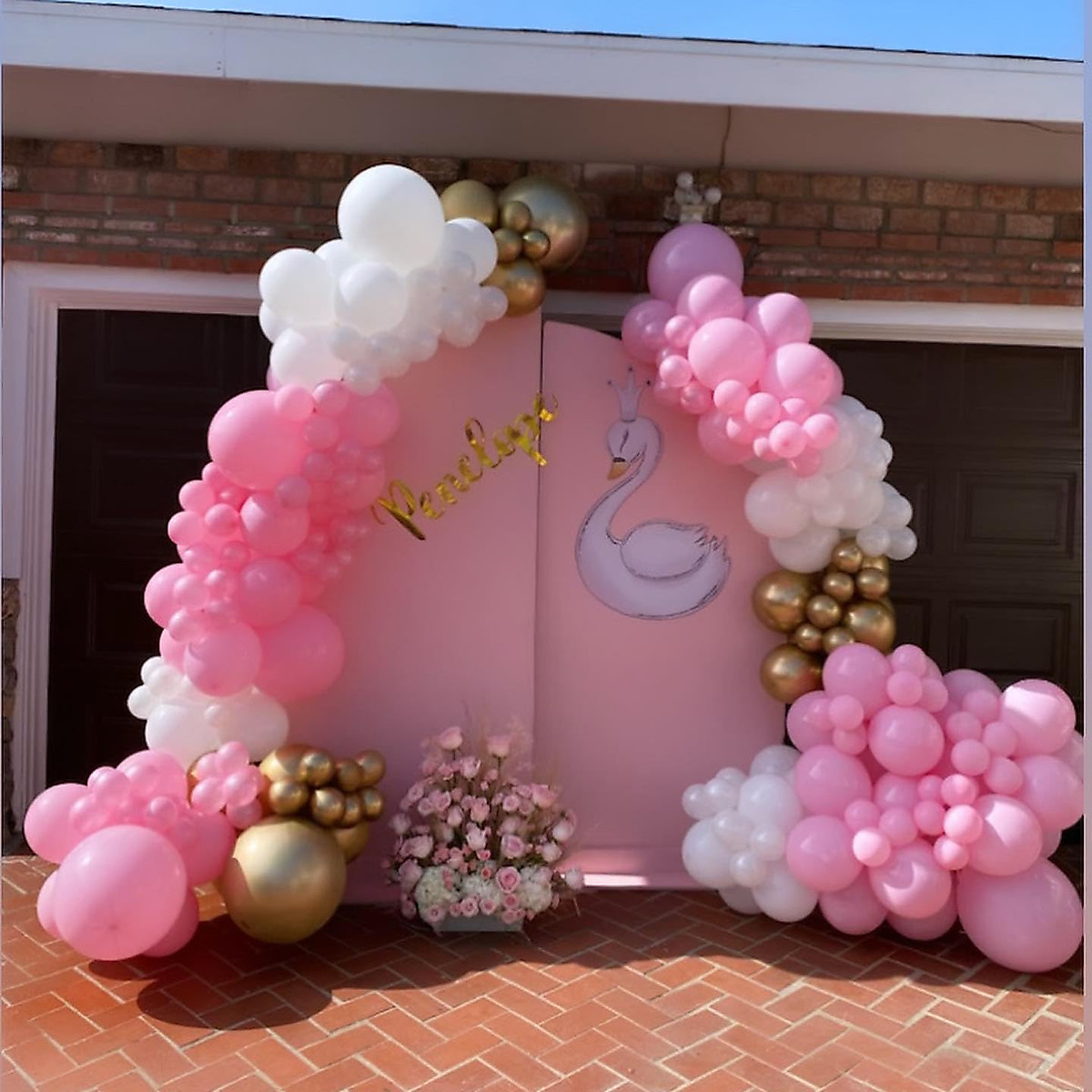 Pink Gold White Latex Balloons, 50 Pack 12 Inches Party Balloons Helium Balloons for Girl Baby Shower Birthday Bridal Shower Wedding Party Decorations Supplies