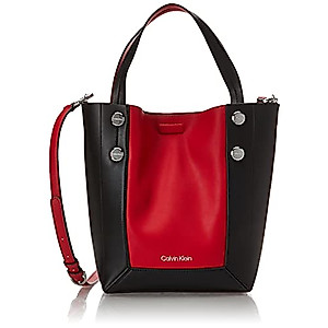 Calvin Klein Quinn North/South Mini Tote Crossbody, Poppy/Black