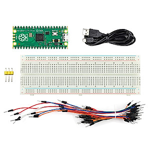 Raspberry Pi Pico Microcontroller Board with Pre-Soldered Header, Based on Raspberry Pi RP2040,Dual-Core ARM Cortex M0+ Processor Support C/C++/Python (Pico Starte Kit with Pico and 5 Accessories)
