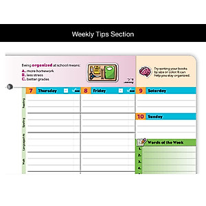 Dated Elementary Student Planner 2023-2024 Academic School Year, Large (8.5" by 11") Matrix Style Datebook with Classic Elementary Matrix Cover