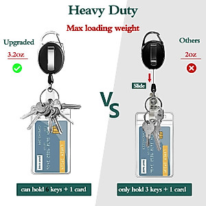Simetufy 50Pcs Retractable Badge Holders, Heavy Duty Retractable Keychain, Badge Reels Retractable with Carabiner, Badge Clips Retractable with 26" Retractable Cord, Key Ring