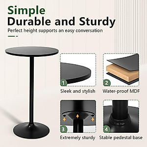 FDW Pub Table 40 Inch Height Cocktail Table Round Bistro Bar Table for Home and Kitchen Dining