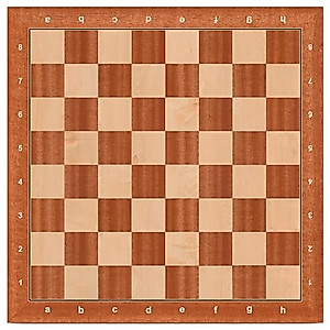 A&A 18.875" Professional Wooden Tournament Chess Board/Mahogany & Maple Inlaid /2.0" Squares w/Notation