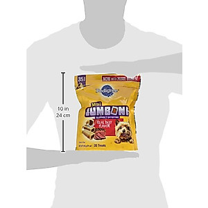 PEDIGREE MINI JUMBONE Small Dog Treats Real Beef Flavor, 21 oz. Pack (35 Treats)