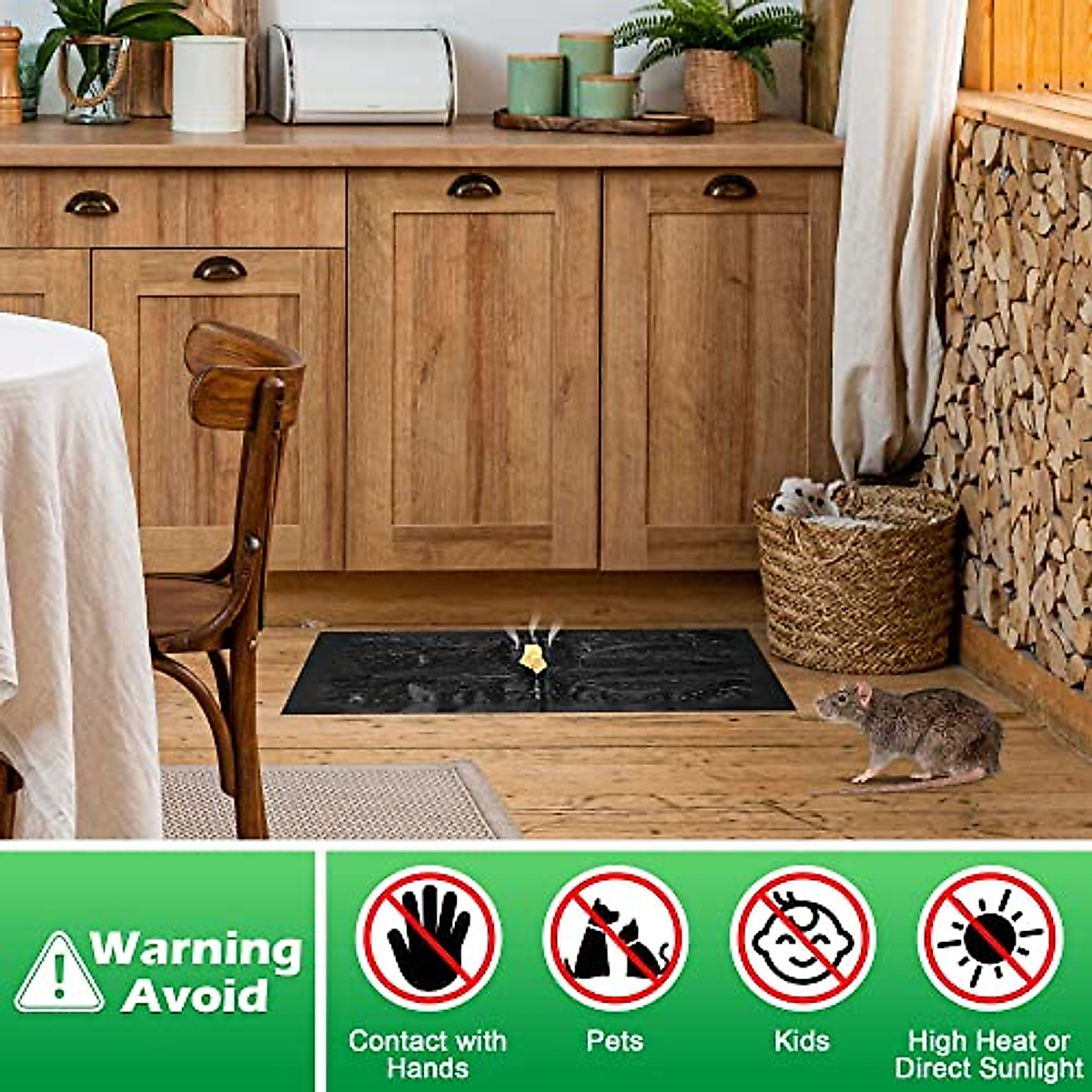 12 Pack Large Super Sticky Rat Glue Traps, Mouse Glue Traps, Mouse Sticky Trap, Mice Traps, Snake Traps, Rat Snake Sticky Traps for Home Outdoor Indoor Restaurant Office (26" x 11")