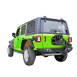 Tidal Offroad Rear Bumper with Swing Away Tire Carrier Fits 2018-2022 Wrangler JL