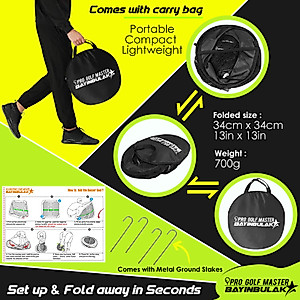 BAYINBULAK 2 in 1 Golf Chipping Practice Net Backyard Driving 2.5'×2.5' Golf Accessories for Men Women Souvenirs, 1 Pack