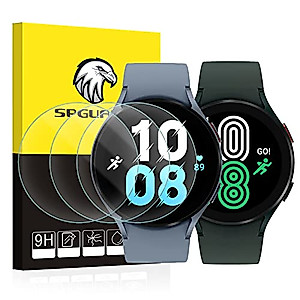 SPGUARD [4 Pack Galaxy Watch 4 44mm Screen Protector & Galaxy Watch 5 44mm Screen Protector, Tempered Glass Screen Protector Accessories for Samsung Watch 4 44mm/ Watch 5 44mm (NOT for Other Models)