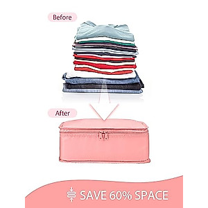 DIMJ Packing Cubes 8 Set, Travel Organizer Bags for Luggage Portable Packing Cubes for Suitcases Organizer Bags Set, Luggage Organizer for Travel Accessories. (Pink)