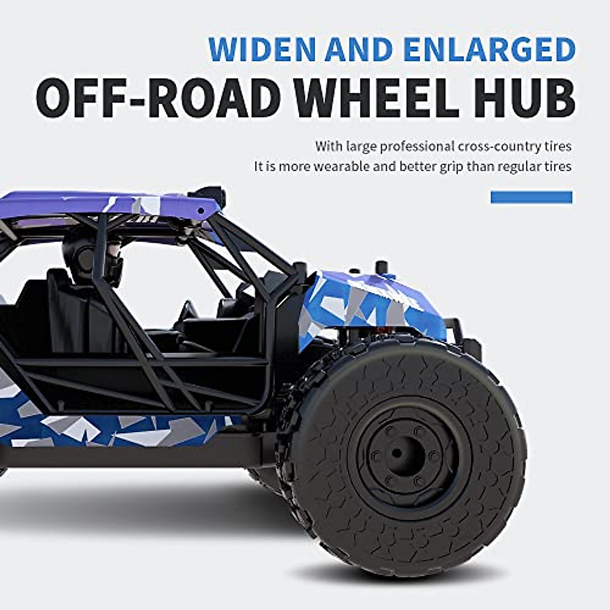 PHOUPHO Remote Control Car 1:16 Scale 45Km/h 4WD RC Car, Drift Off-Road High Speed Remote Control Monster Trcuk with Two Rechargeable Batteries, Hobbyist Grade for Adults, Toy Gift for Boys Girls