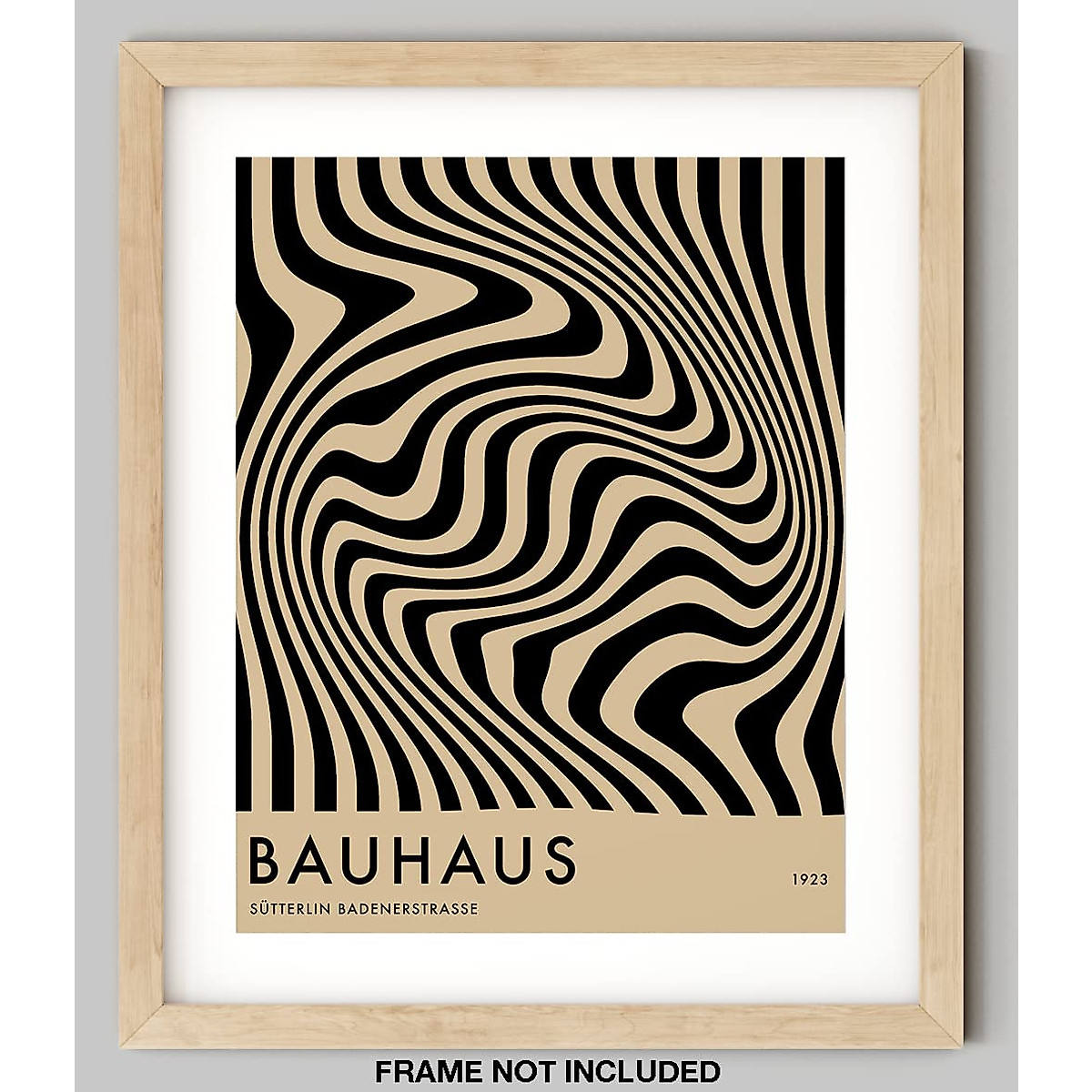 Mid Century Modern Bauhaus Wall Art - 11x14" UNFRAMED Print - Abstract Wall Decor - Exhibition Poster Replication (Black)