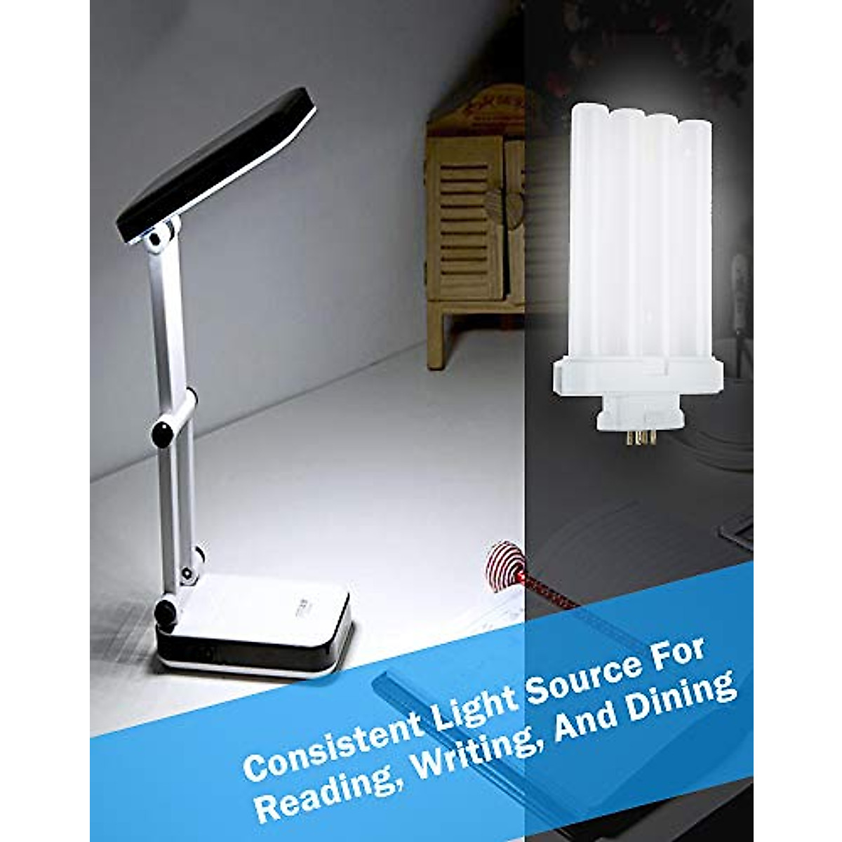 LABORATE LIGHTING Fluorescent light tube, FML27 4 pin base light bulb, 27 watt, 6500K, Light At 1500 Lumens, (3)