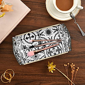 Retro Mandala Flowers, Islam, Arabic, Indian, Ottoman Tribal Ethnic Leather Desk Storage Box Organizer Tray for Office Home Keys Cell Phones Jewelry Watch Coins Wallets Cosmetics