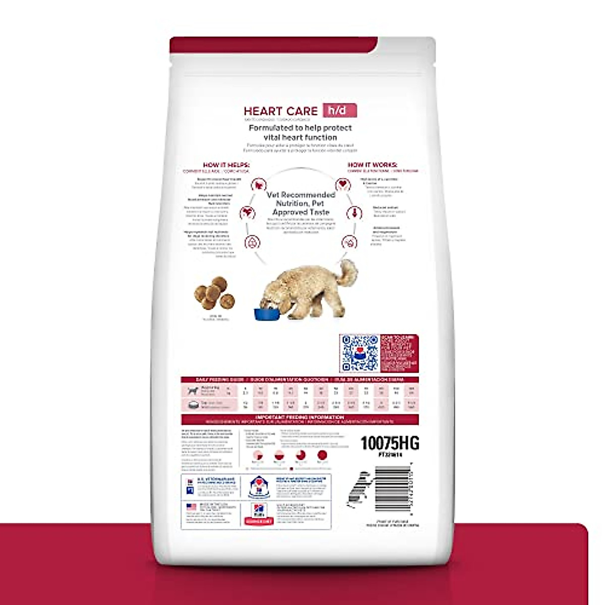 Hill's Prescription Diet h/d Heart Care Chicken Flavor Dry Dog Food, Veterinary Diet, 17.6 lb. Bag