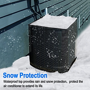 Air Conditioner Cover for Outside Unit, TRELC All Seasons Full Mesh AC Cover with Detachable Waterproof Top, Outdoor Winter Air Conditioner Cover Against Cottonwood, Leaves (31.5" x 31.5" x 35.4")