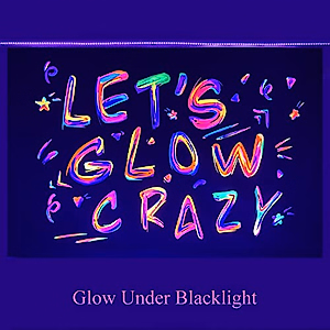 Ralxion Glow in The Dark Party Supplies Neon Party Backdrop Glow Party Supplies and Decorations Let's Glow Backdrop Blacklight Reactive Graffiti UV Blacklight