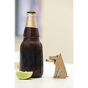 Kikkerland Fetch! Stainless Steel Dog Novelty Bottle Opener, Fun Kitchen Home Bar Accessory Gift