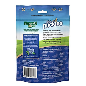 Emerald Pet Little Duckies Crunchy Natural Roasted Duck Dog Treats, Made in USA