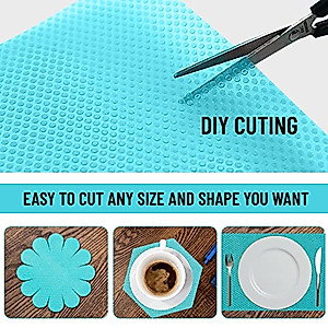 Refrigerator Mats Shelf Liner Clear Remi Washable Fridge Liners Waterproof pad mat Drawer Table Dish Fresh 7 Pack 2Red/2Green/2Blue/1Clear 17 3/4 x 11 1/16 IN / 45*30*0.1cm