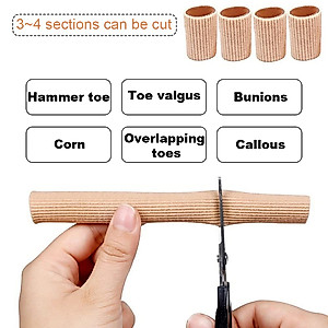 6 Pack Toe Tubes, Toe Cushion Tube, Toe Tubes Sleeves for Relief Toe Pressure, Soft Gel Corn Pad Protector, Cuttable Toe Tubes Sleeves for Toes, Fingers, Corns, Calluses (6)