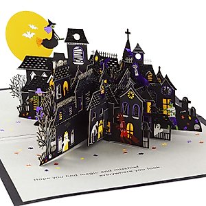 Hallmark Signature Paper Wonder Halloween Pop Up Card (Haunted House),1299HEH4007