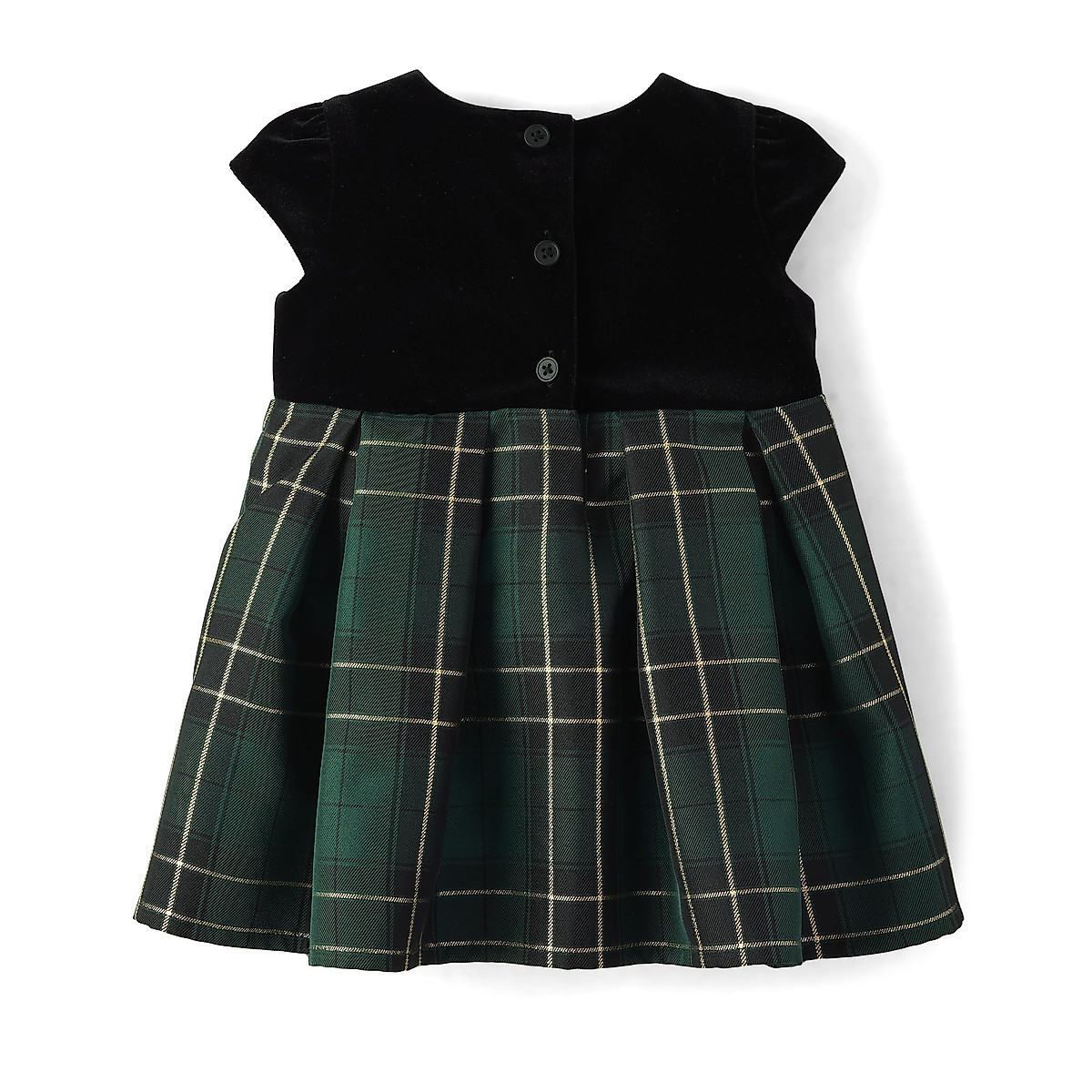 The Children's Place Baby Girls' and Newborn Holiday Dress, Green Plaid, 0-3 Months