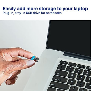 Verbatim 16GB Store 'n' Stay Nano USB 3.2 Gen 1 Flash Drive Snag-free Low Profile Thumb Drive with Microban Antimicrobial Product Protection - Blue 98709