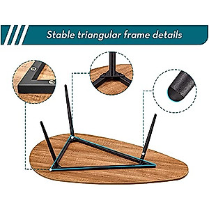 SAYGOER Small Coffee Table Modern Coffee Table Rustic Farmhouse Coffee Table Oval Mid Century Coffee Table Retro Accent Center Table for Living Room Easy Assembly, Walnut Oak