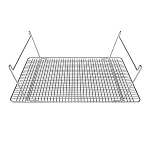 Hamilton Housewares Stackable Stainless Steel Wire Half Sheet Cooling Rack(12"x17") - with Collapsible Folding Legs - For Baking, Cooking, & Grilling - Perfect for Cookies, Muffins, Bread & More