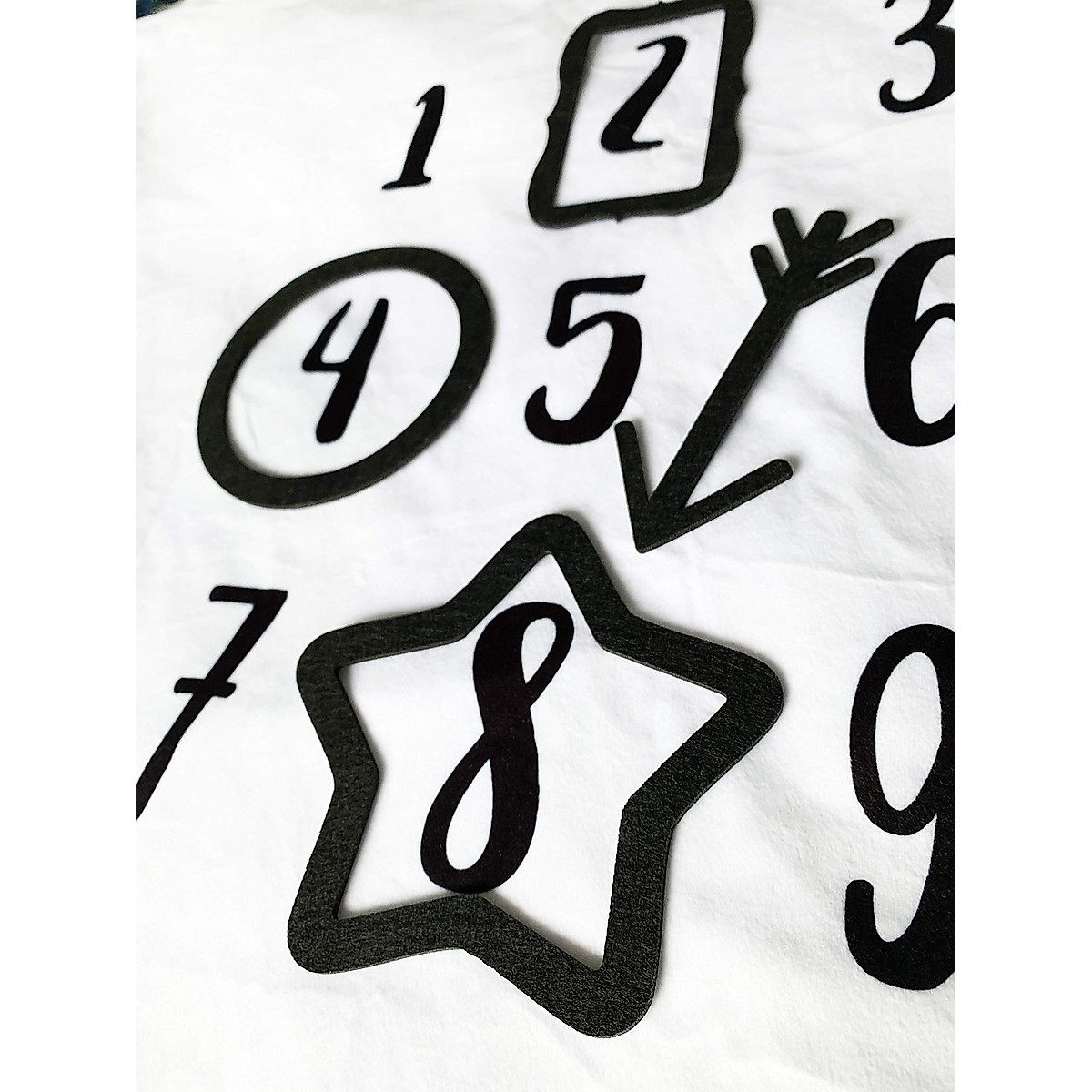 Milestone Marker Set Square Circle Star and Arrow Felt Black…