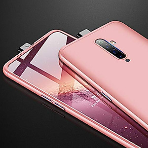 ZSCHAO Case for Oppo Reno2 Z - 360 Degree Ultra Slim Anti-Shock with Tempered Glass - Matte, Pink Gold, Shock-Absorbent, Anti-Slip