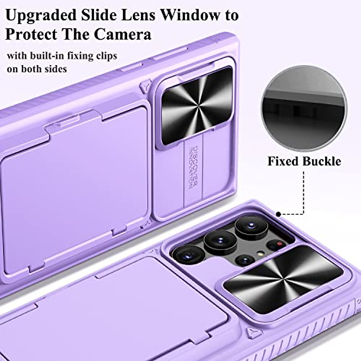 BXYJY for Samsung Galaxy S23 Ultra Wallet Case with Card Holder & Kickstand & Slide Lens Cover, Rugged Anti-Drop Protective Phone Case Cover Compatible with Samsung Galaxy S23 Ultra 5g 2023, Purple