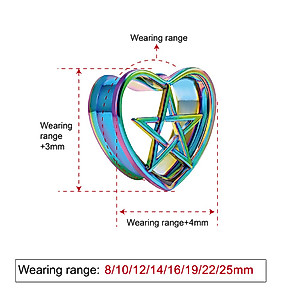 COOEAR 1 Pair Stainless Steel Gauges For Ears Double Flared Piercing Tunnels Notched Plugs Stretchers 0g to 1 Inch.