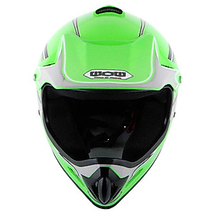 Martian Youth Kids Motocross Helmet ATV Dirt Bike BMX MX Helmet + Goggles + MG Youth Green Glove Bundle: Spider Green