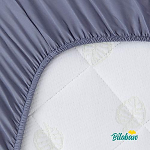 Square Playard/Playpen Fitted Sheets, Perfect for New Room2 / TotBloc Portable Playard, 2 Pack, Ultra Soft Microfiber, Fitted Playpen Sheet, Grey.