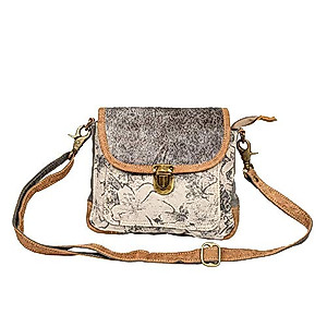 Myra Bag Radiant Upcycled Canvas & Cowhide Leather Crossbody Bag S-1257