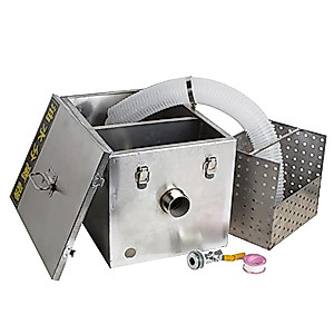 Kitchen Maintenance with Our Stainless Steel Grease Trap Set - Removable Baffles Detachable Design and Easy Cleaning for Restaurant Equipment and Wastewater Management