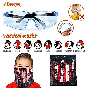 Kids Tactical Vest Kit for Nerf Guns N-Strike Elite Series with Refill Darts Dart Pouch, Reload Clip Tactical Mask Wrist Band and Protective Glasses for kids Boys & girls