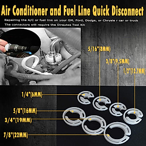 Master Disconnect 26Pcs With Gloves,Master Quick Disconnect Tools for Automotive AC Fuel Line Transmission Oil Cooler Line Disconnects,Include Scissor Remover,Compatible with Most Ford Chevy GM Models