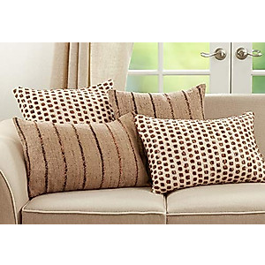 SARO LIFESTYLE June Collection Woven Throw Pillow Cover, 20" x 20", Brown