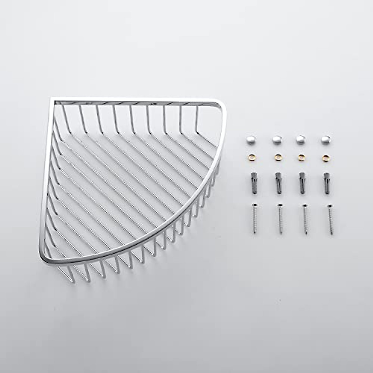 Segistan Bathroom Corner Shower Caddy Organizer, SUS304 Stainless Steel Heavy Duty Rust-Proof Bathroom Shelf Organizer Shampoo Holder, Wall Mounted Storage Rack for Bathroom Kitchen, Brushed Chrome