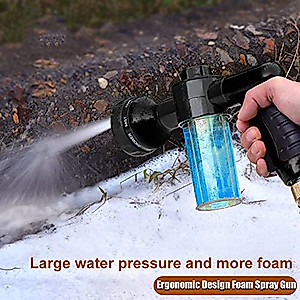 Horse Soap Sprayer Nozzle 8 Function, Car Wash Soap Sprayer Foam Sprayer Gun with 3.5oz/100cc Soap Dispenser Bottle, Car Wash Mitt, Foam Sprayer for Car Washing, Pets Showering