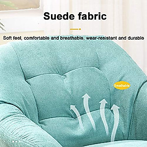 MayNuo Office Chair Gaming Chair Computer Chair Mid-Back Computer Chair Adjustable Desk Chair,Ergonomic Office Chair with Thick Seat Cushion,Upholstered Task Swivel Chair for Execu/Blue/42*42*63Cm(17*