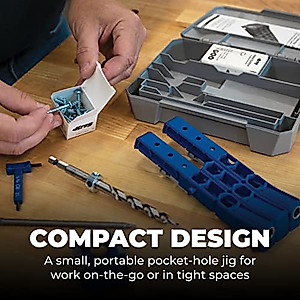 Kreg Pocket-Hole Jig 320 with Classic 2" Face Clamp - Durable Kreg Pocket-Hole Jig - Includes Wood Clamps for Woodworking - Jig for Tight Spaces - For Materials 1/2" to 1 1/2" Thick