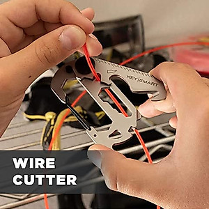 KeySmart AllTul Vulture - 10-in-1 keychain multitool with Bottle Opener, Wrench, Carabiner, Philips Head, Wire Cutter, Flat Head, Spoke, Cutter, Ruler and Keyring Hole, Tool for Camping, Fishing Etc.