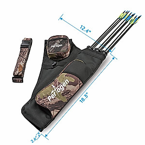 Perogen 3-Tube Compact Hip Target Quiver Holder Bow Belt Waist Hanged Archery Quiver (Black)