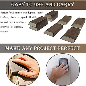 M-jump 8 Pack Single Sanding Sponge Kit- 60/80/120/220- Coarse Medium Fine Grit,Washable and Reusable Sanding Blocks for Wood-Working Sanding Metal Polishing
