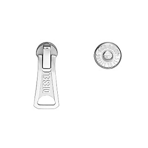 Diesel All-Gender Stainless Steel Stud Earring Set, Color: Silver Zipper (Model: DX1402SET)