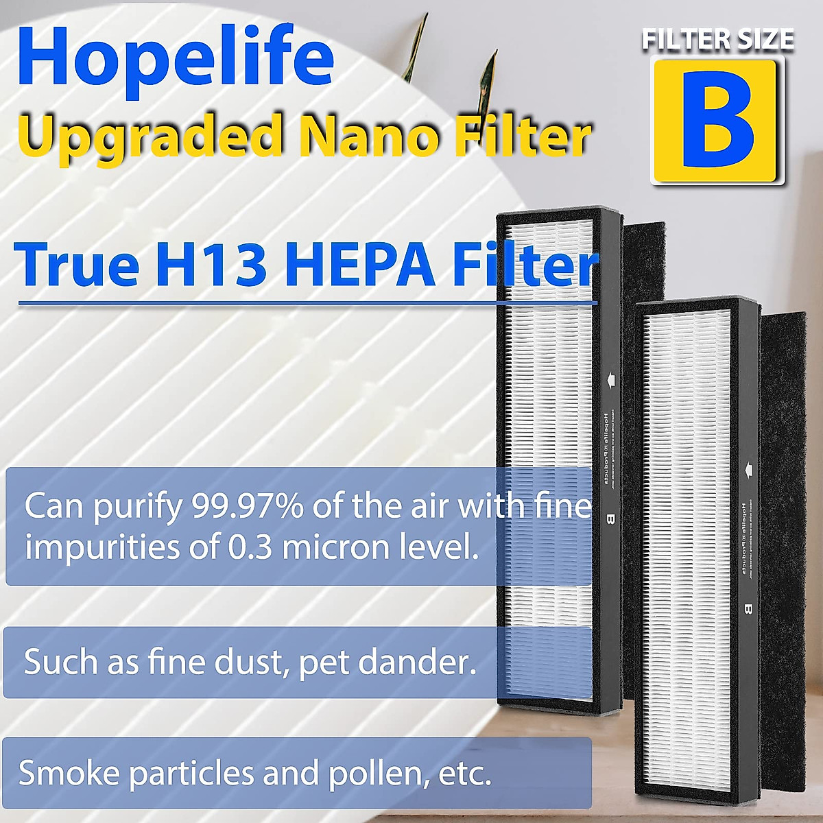 Hopelife Flt4825 Hepa Filter B,Compatible with Guardian Ac4825 Replacement Filter,Compatible with Guardian Air Purifier Filter Replacement AC4825 AC4300 AC4800 AC4900 AC4850 CDAP4500 AP2200